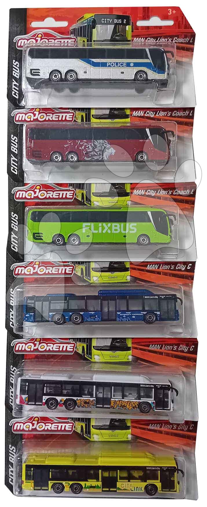 Busmodel mit Aufhängung MAN City Bus Majorette 6 Varianten