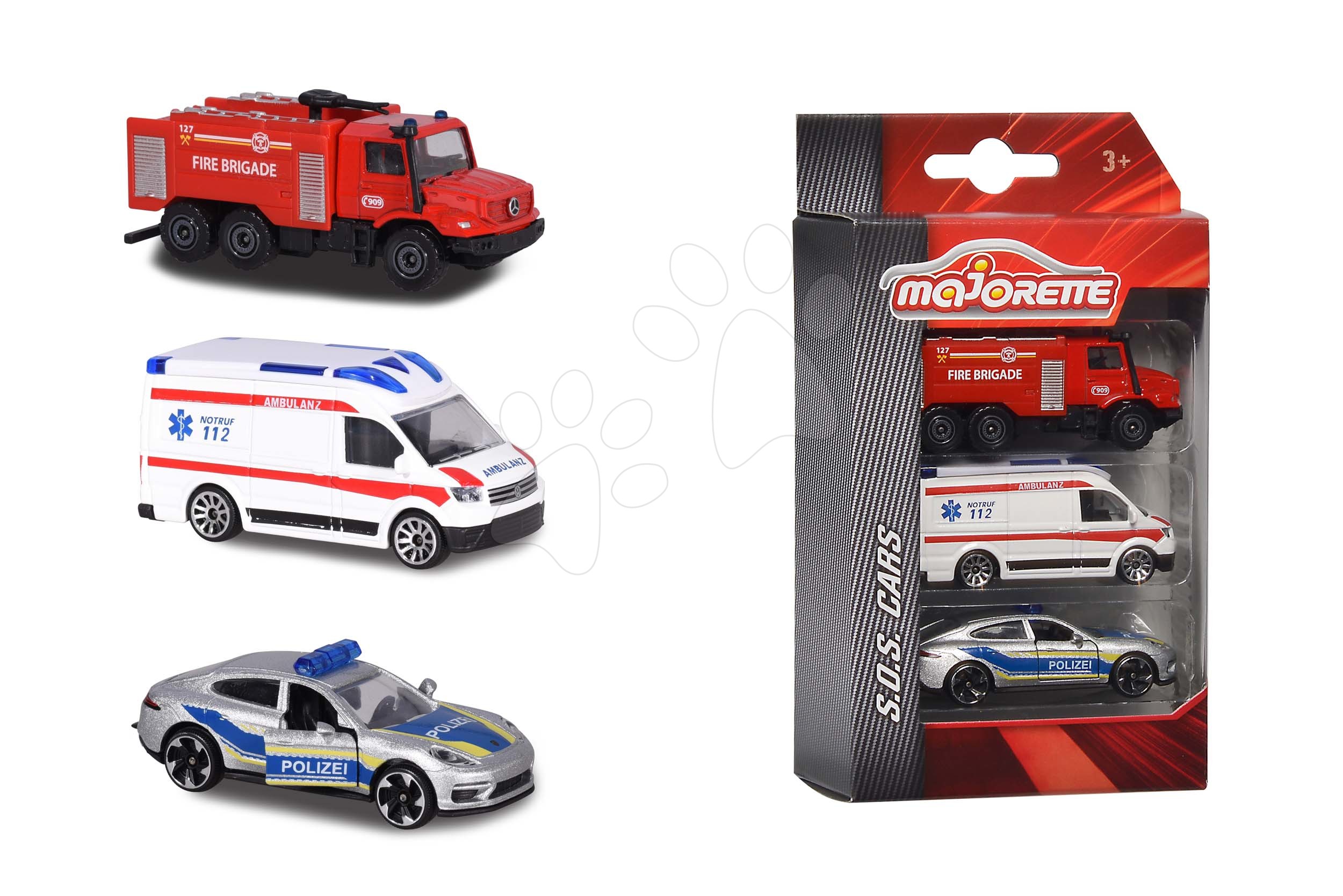 Ensemble de voitures de secours S.O.S Majorette
