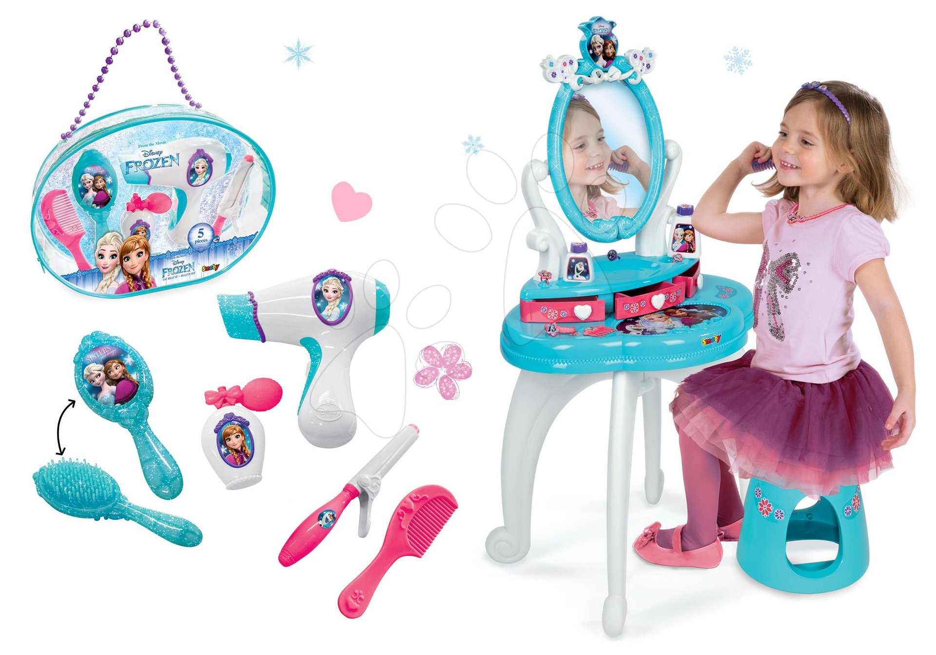 Frozen Smoby Dressing Table Set with chair and hairdresser s