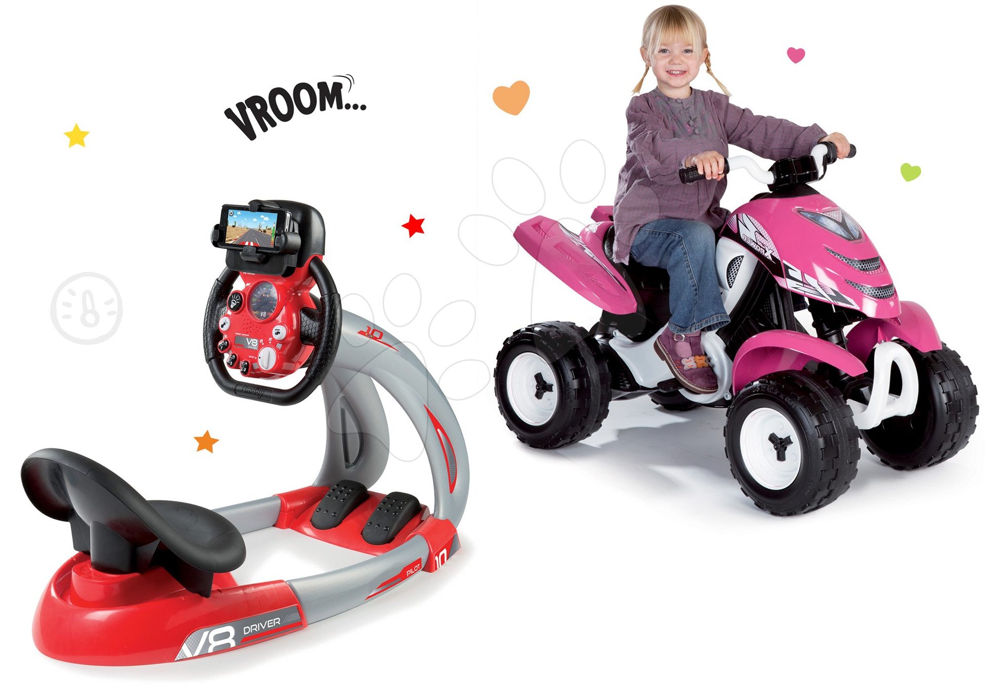 Dětská čtyřkolka a trenažér Smoby