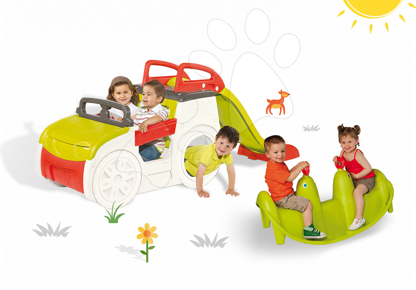 Adventure Car Smoby Climber with a 150 cm-Slide Set and doub