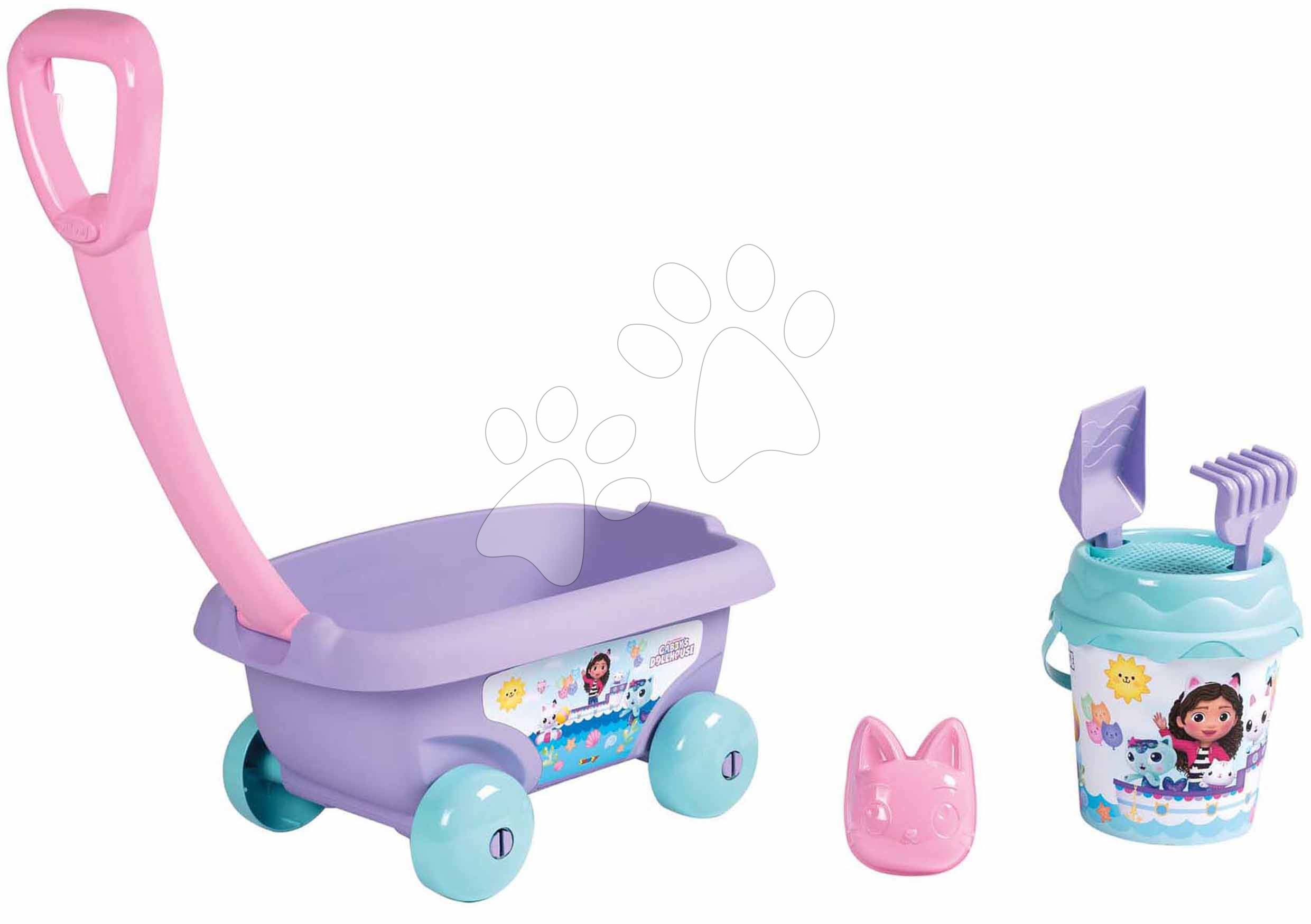 Húzható kiskocsi gabby vödör szettel Smoby