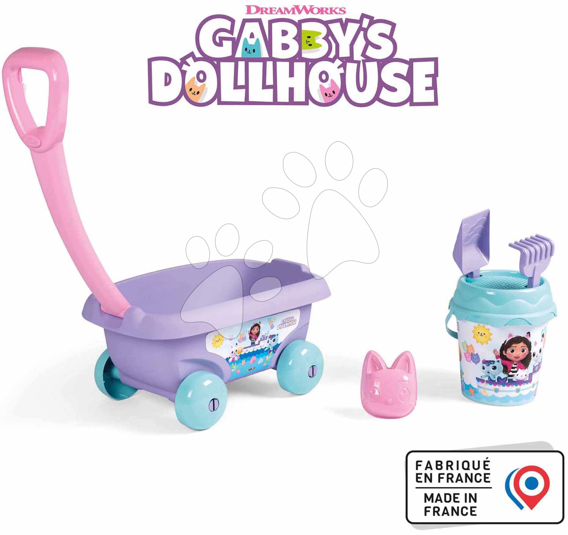 Vozík na ťahanie Gabby Garnished Beach Cart Smoby s vedro setom od 18 ...